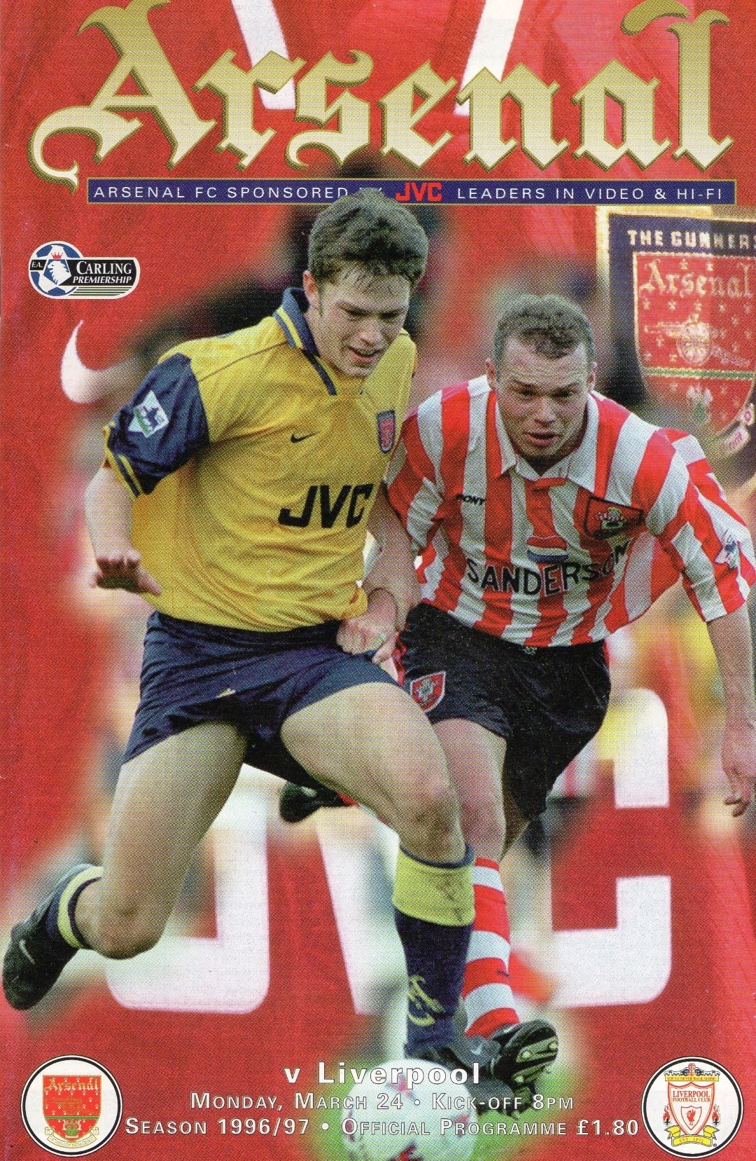 Matchdetails from Arsenal - Liverpool played on Monday 24 March 1997 ...