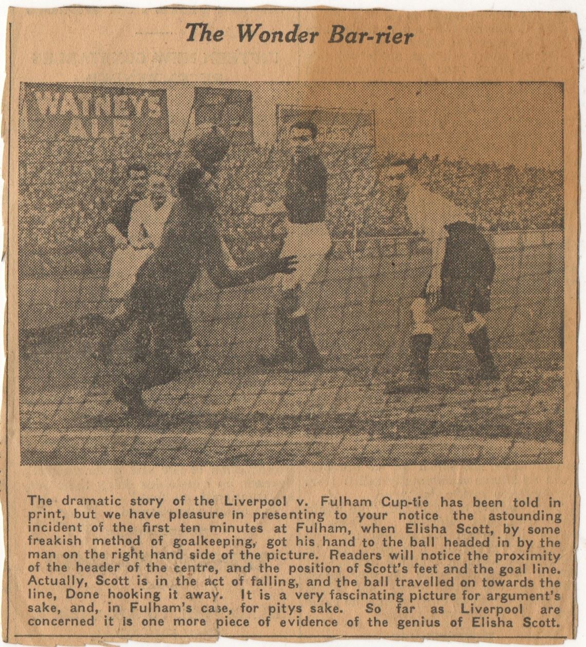 Liverpool career stats for Elisha Scott - LFChistory - Stats galore for ...