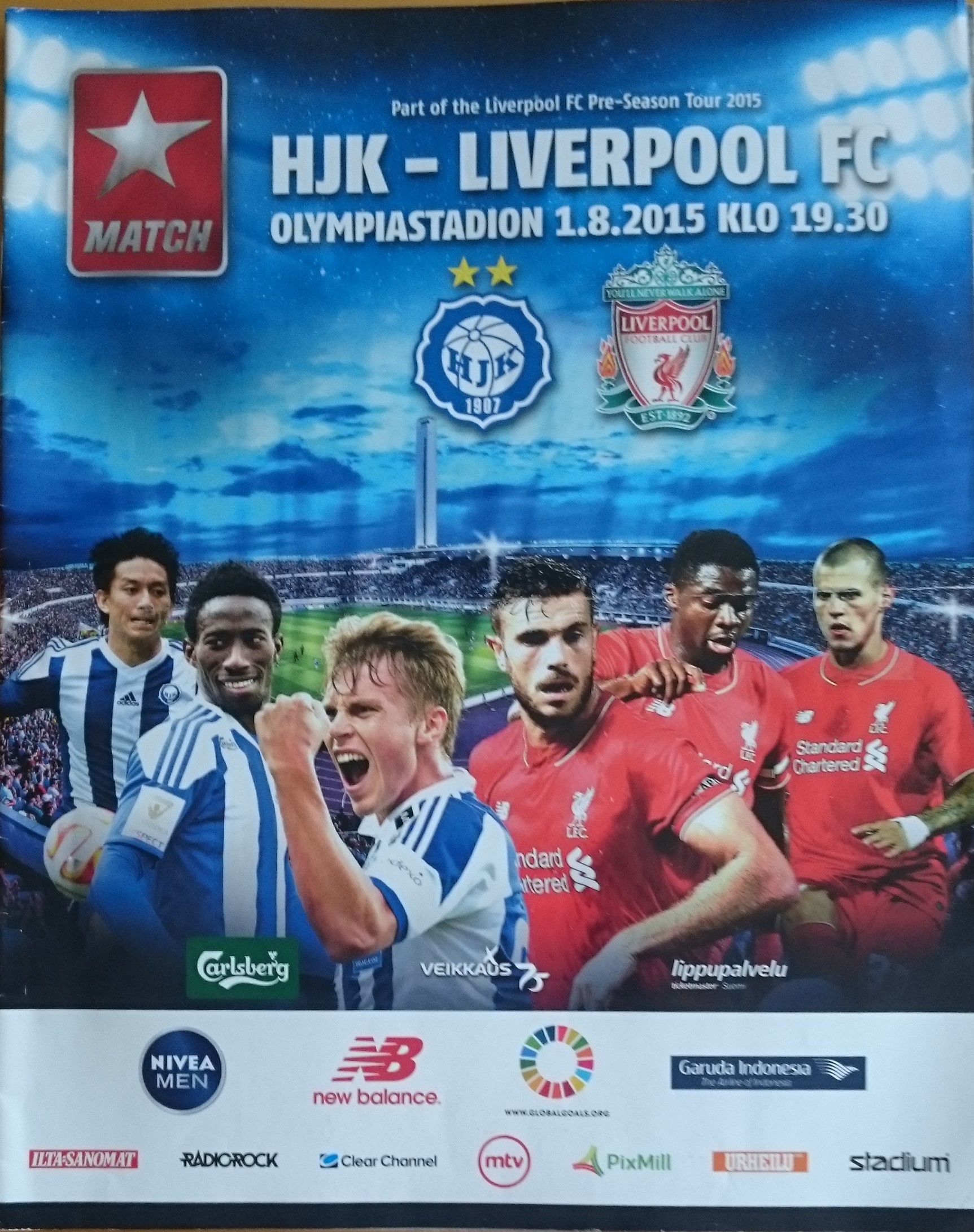 Matchdetails from HJK Helsinki - Liverpool played on Saturday 1 August ...