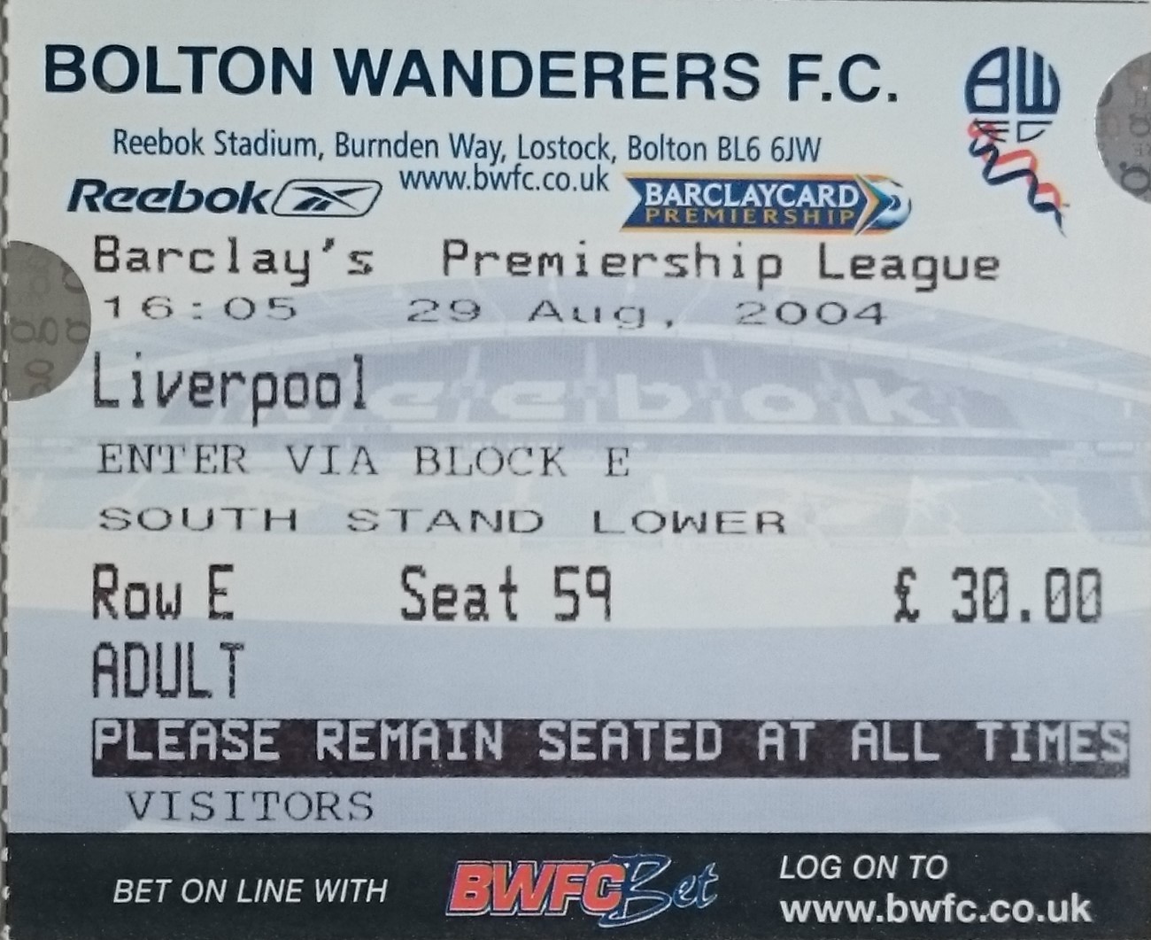 Matchdetails from Bolton Wanderers - Liverpool played on Sunday 29 ...