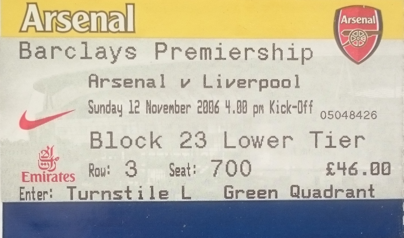 Matchdetails from Arsenal - Liverpool played on Sunday 12 November 2006 ...