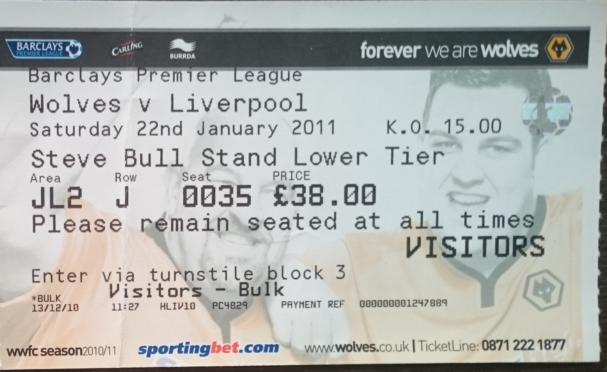 Matchdetails from Wolves - Liverpool played on Saturday 22 January 2011 ...